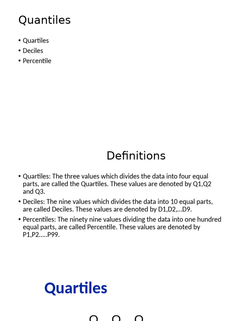 Understanding Quartiles, Deciles, Percentiles | PDF | Quartile | Percentile
