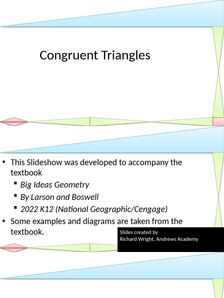Geometry 05 Congruent Triangles | PDF | Triangle | Euclidean Geometry