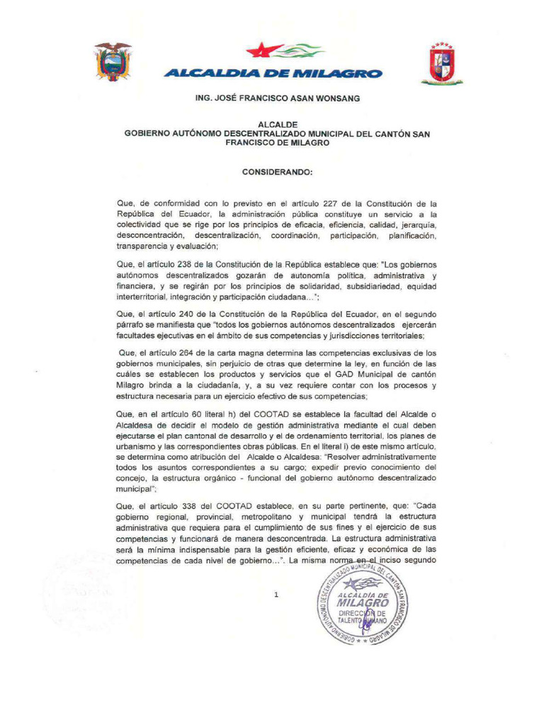 estatuto organico 2019 | PDF