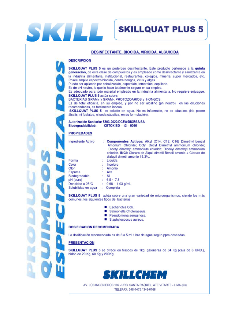 FT Skillquat Plus 5 ACT | PDF | Compuestos químicos | Sustancias químicas