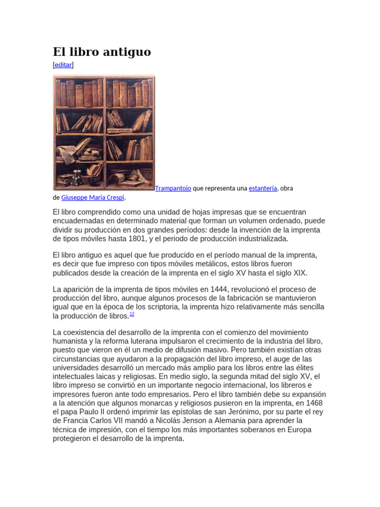 Historia del libro antiguo y su imprenta | PDF
