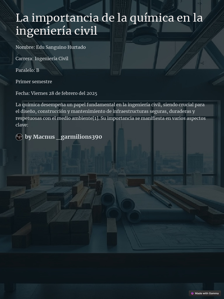 La-importancia-de-la-quimica-en-la-ingenieria-civil (2) | PDF | Ingeniería | Hormigón