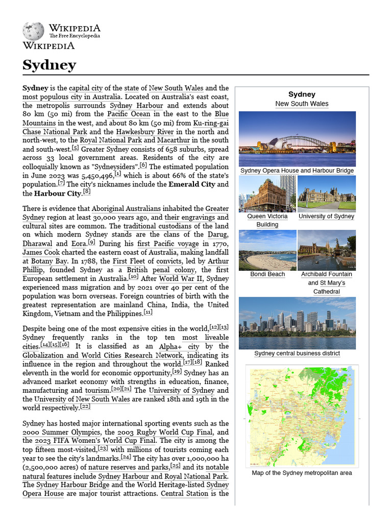 Sydney | PDF | Sydney