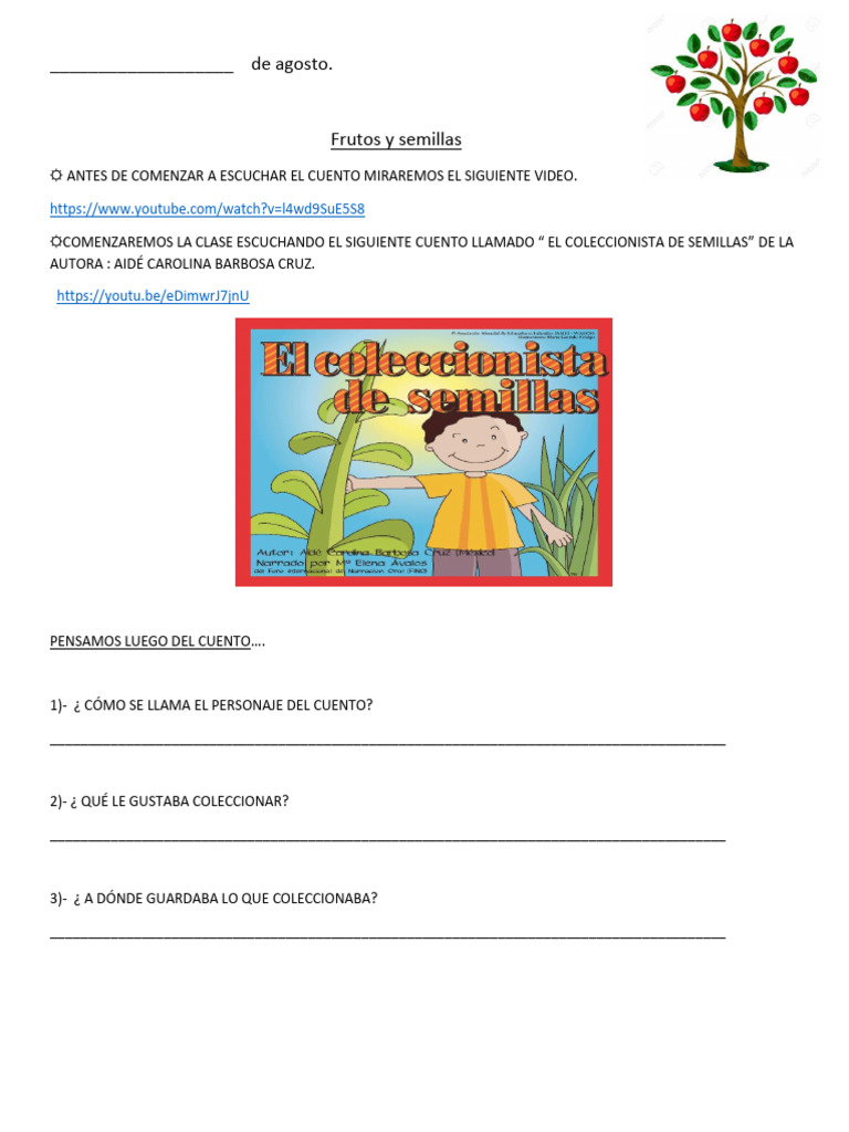 Cuento: El Coleccionista de Semillas | PDF