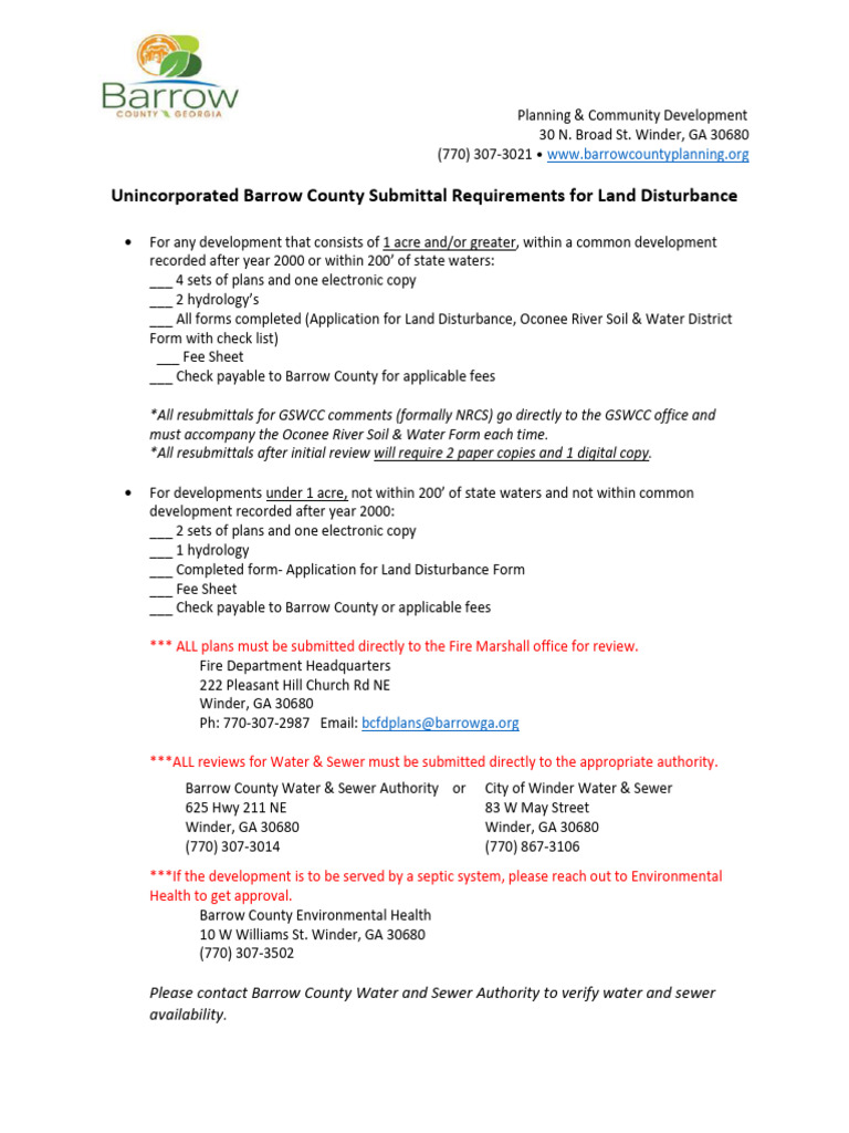 Land Disturbance Requirements & Form | PDF | Earth Sciences