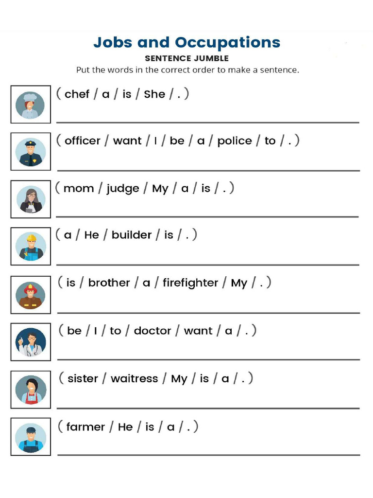 Jobs and Occupations Worksheet | PDF