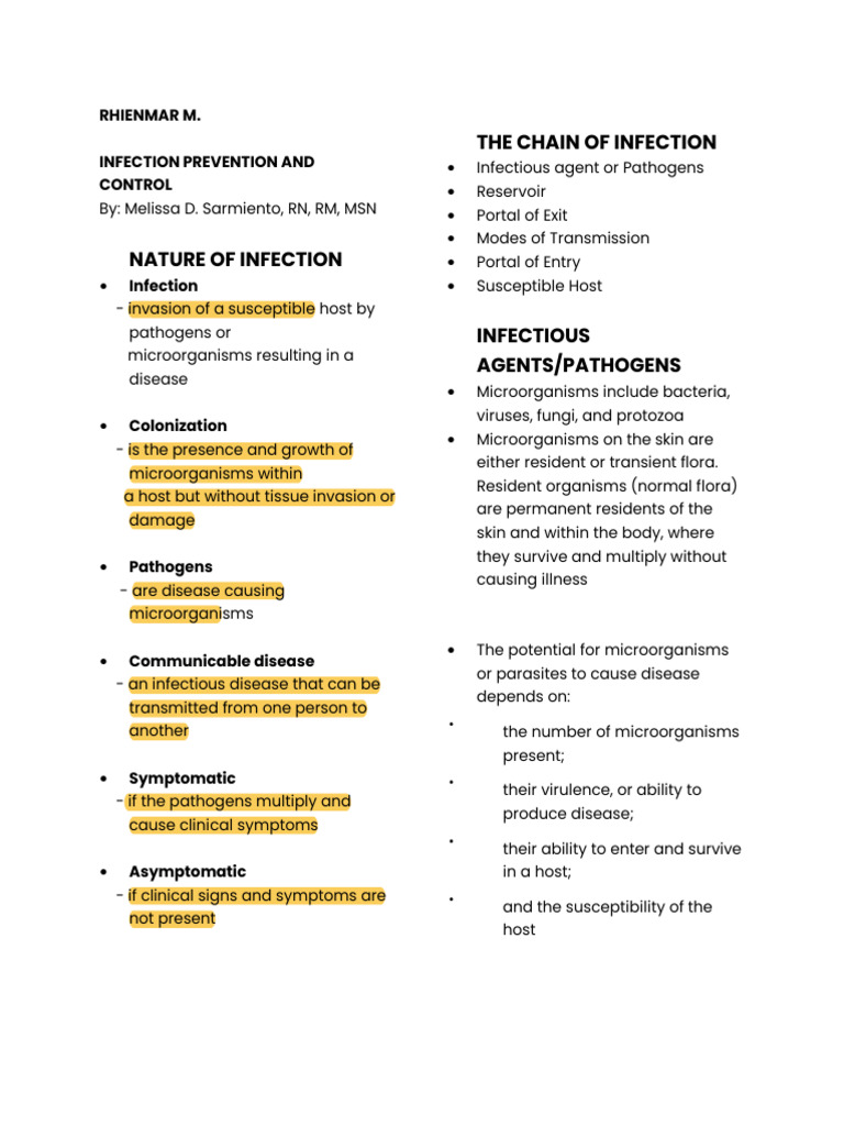 Infection Prevention and Control Guide | PDF | Infection | Pathogen