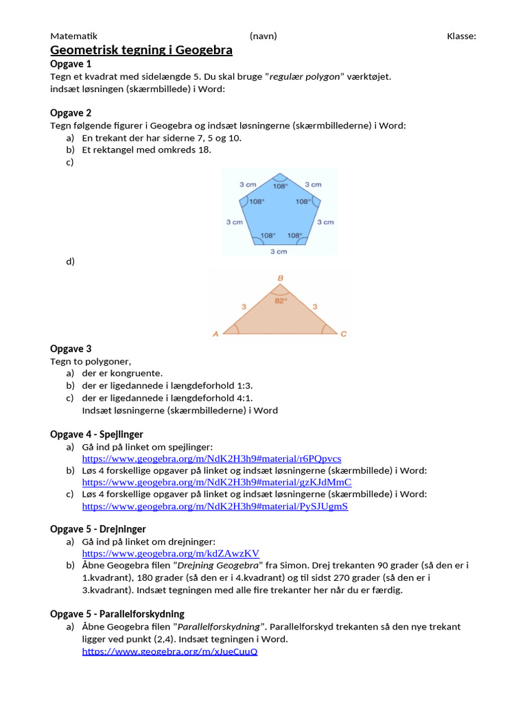 2025 GULD Geometrisk tegning i Geogebra | PDF