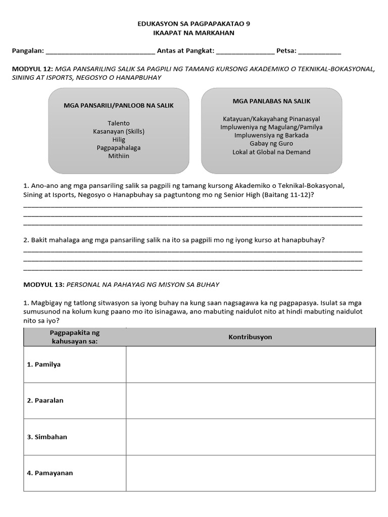 Grade-9 4TH QUARTER | PDF