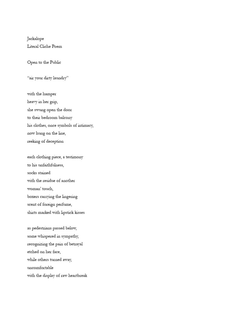 Aired Dirty Laundry: A Poem of Betrayal | PDF