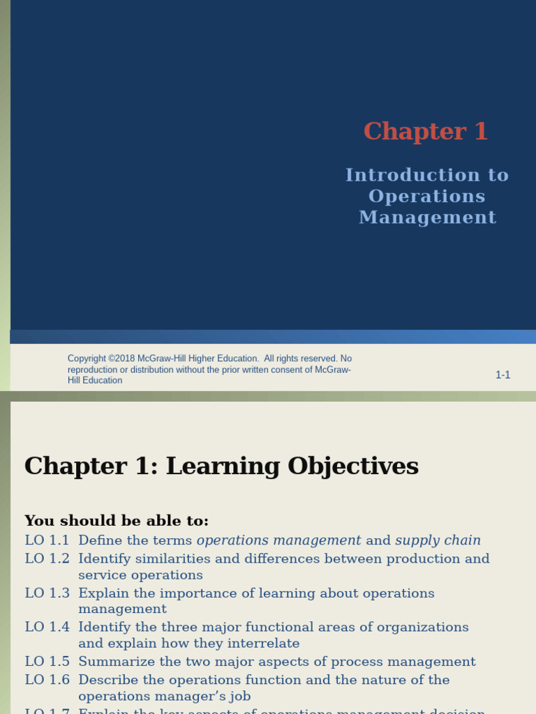 Chapter 1 Introdution To Operations Management | PDF | Supply Chain | Business Economics
