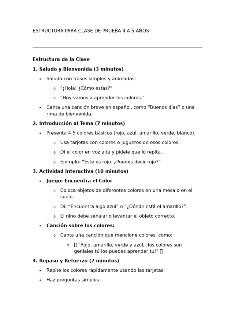 Clase Interactiva de Colores para Niños | PDF