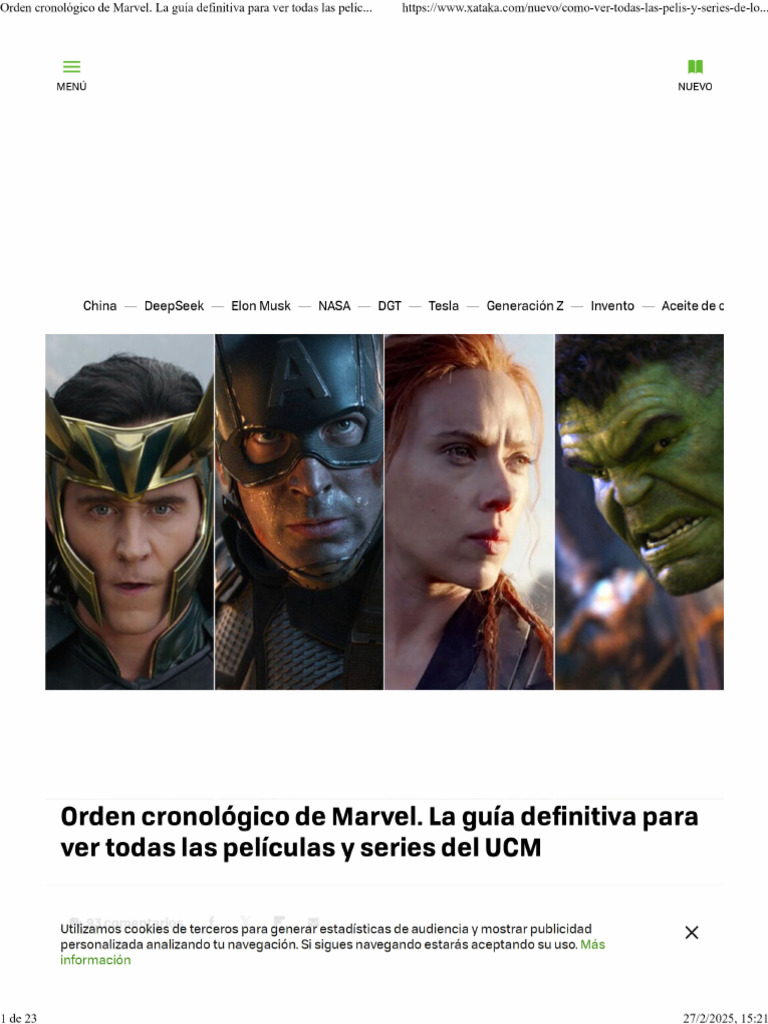 Orden Cronológico de Marvel | PDF