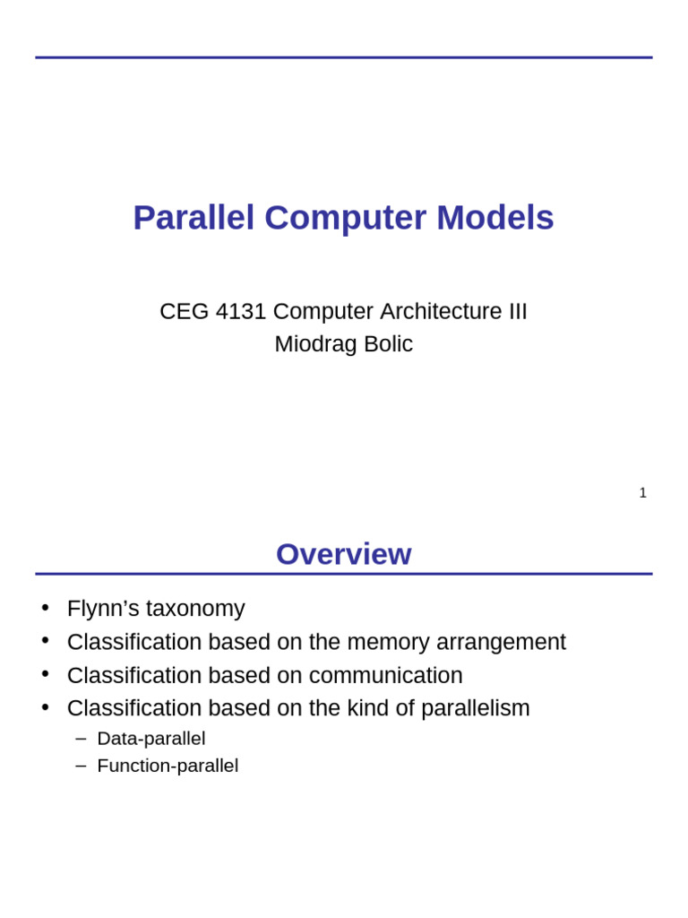 ceg4131_models | PDF | Parallel Computing | Central Processing Unit