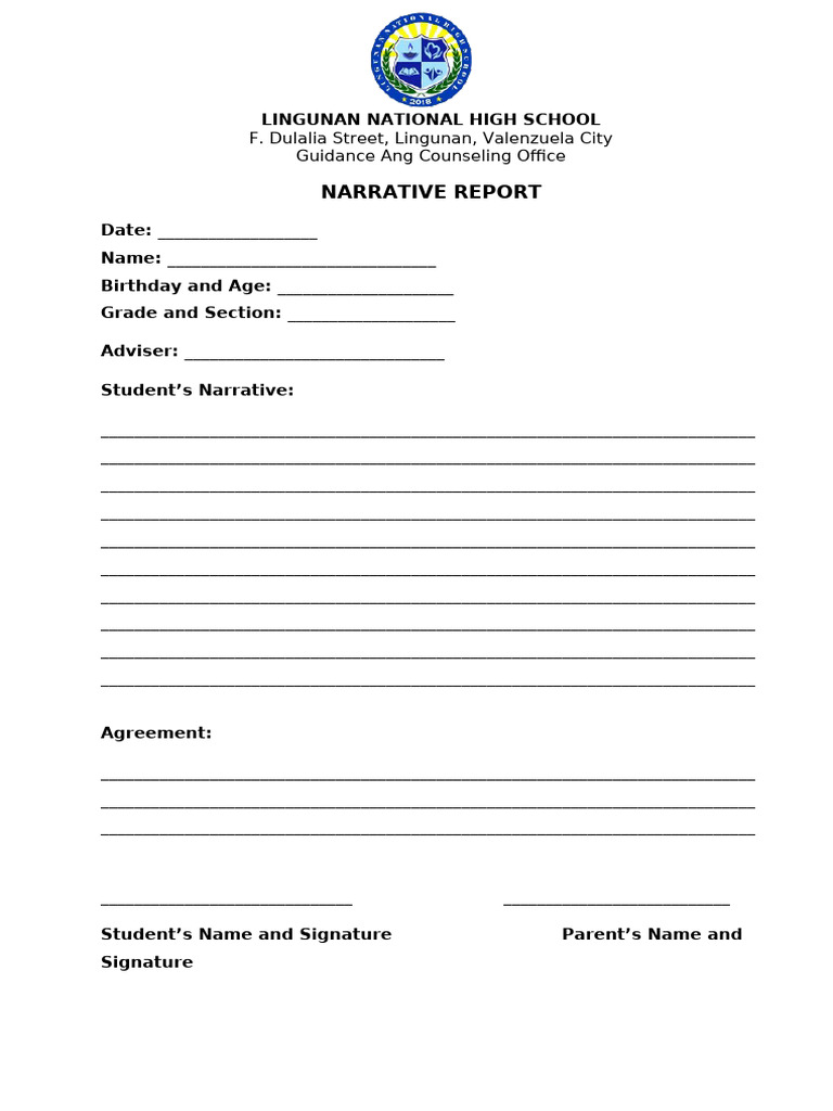 Narrative Report Student | PDF