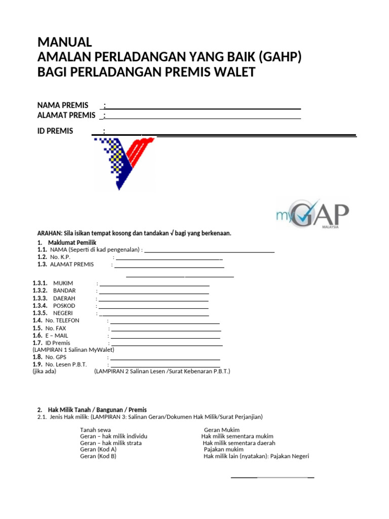 Borang myGAP | PDF