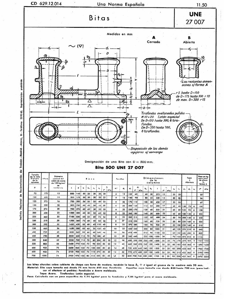 Une 27007 1950 | PDF | Metalurgia | Ingeniería de Edificación