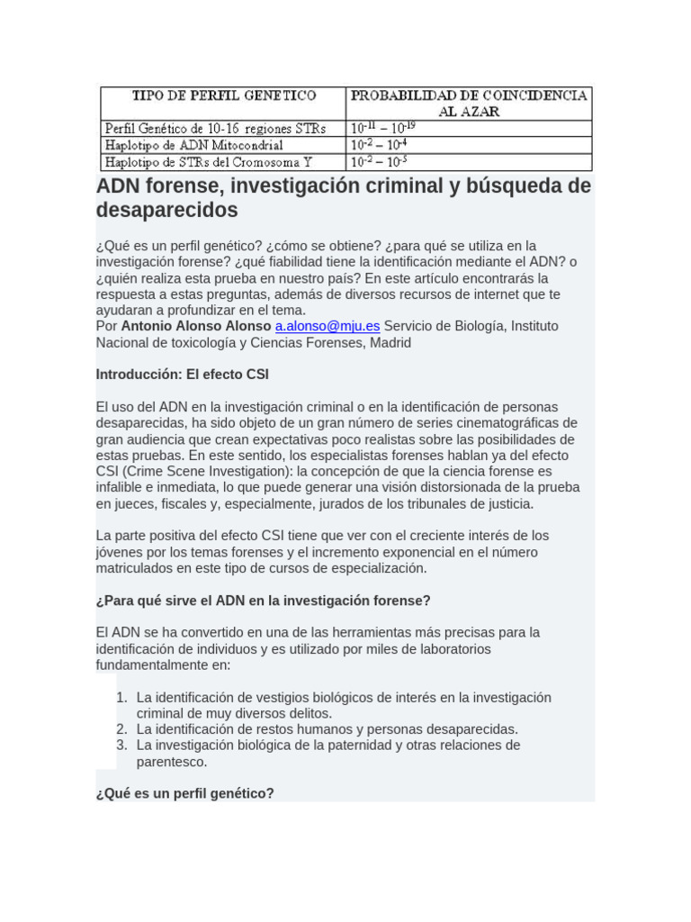 ADN forense 5 | PDF | Genoma | Adn