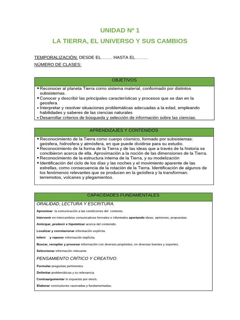 La Tierra: Sistemas y Cambios Naturales | PDF | Evaluación | Tierra
