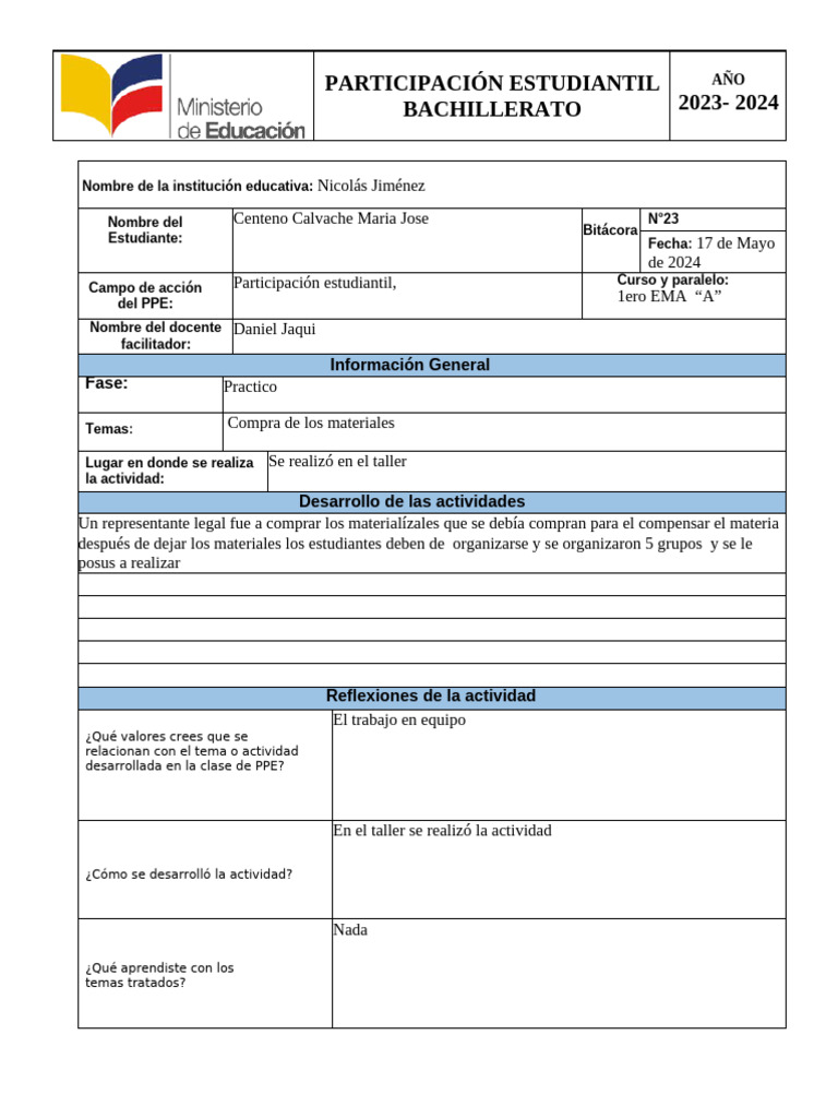 Modelo-Bitacora 18 | PDF | Aprendizaje | Enseñando