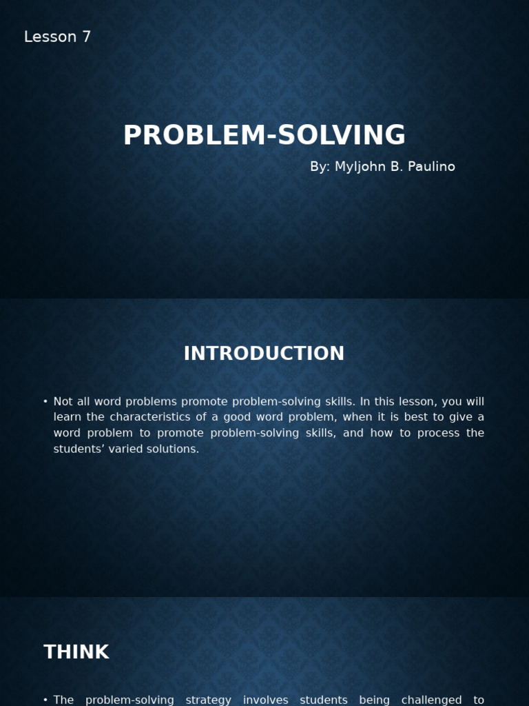 Problem-Solving Report | PDF | Reading Comprehension | Education Theory