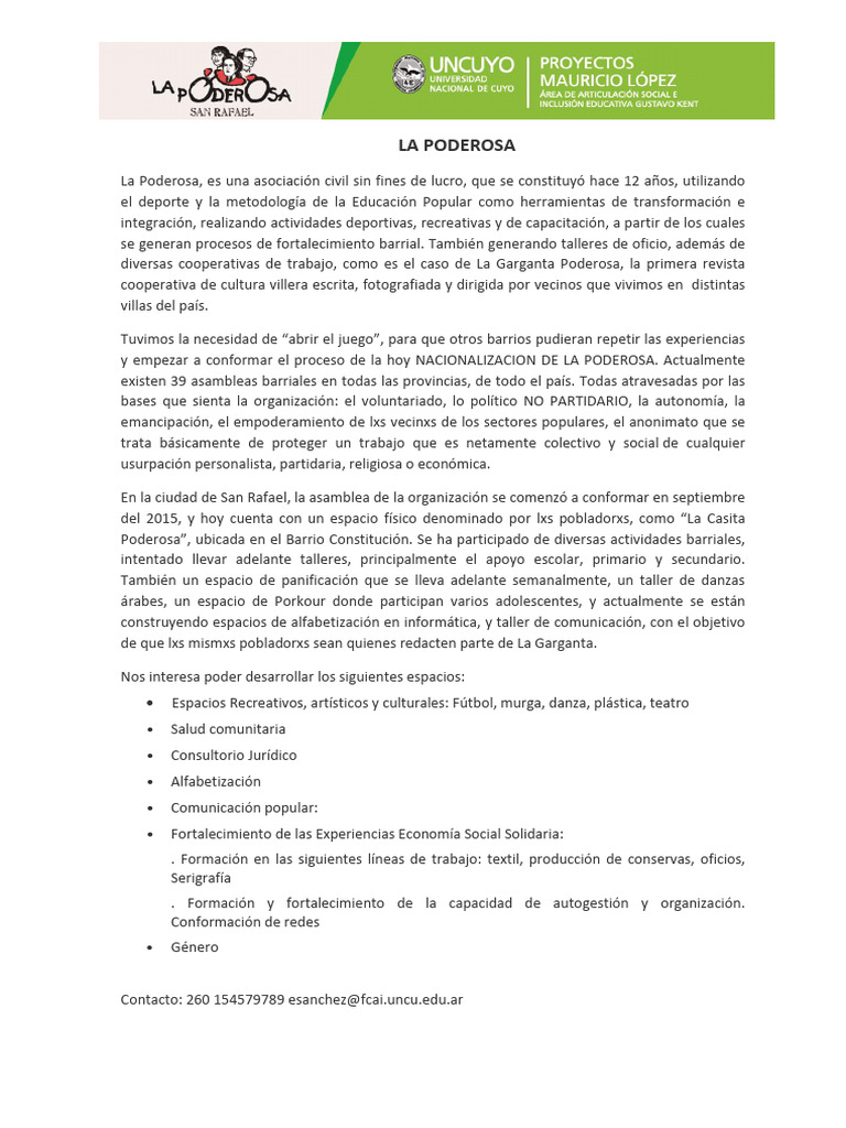 La Poderosa | PDF | Cooperativa