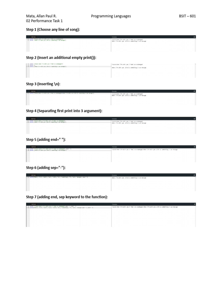 Mata 02 Performance Task 1 | PDF