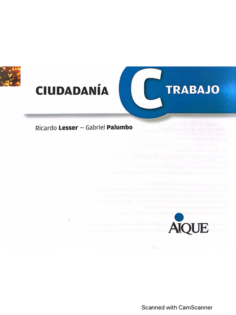 Ciudadanía - Trabajo - Aique p.8-17 | PDF
