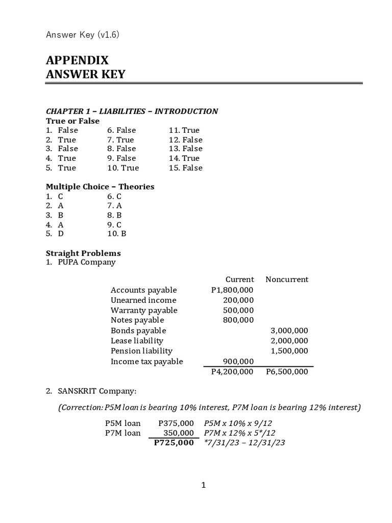 Answer Key Volume 2 v1.6 1 127 | PDF | Discounting | Coupon