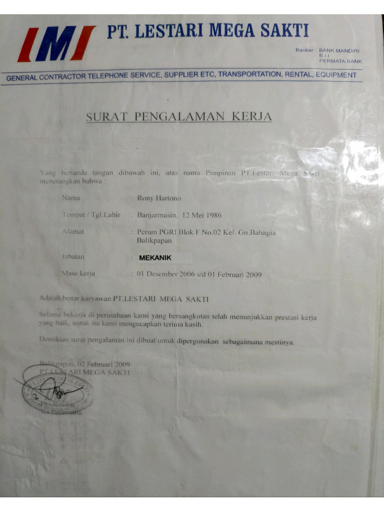 CV Ronny Hartono | PDF