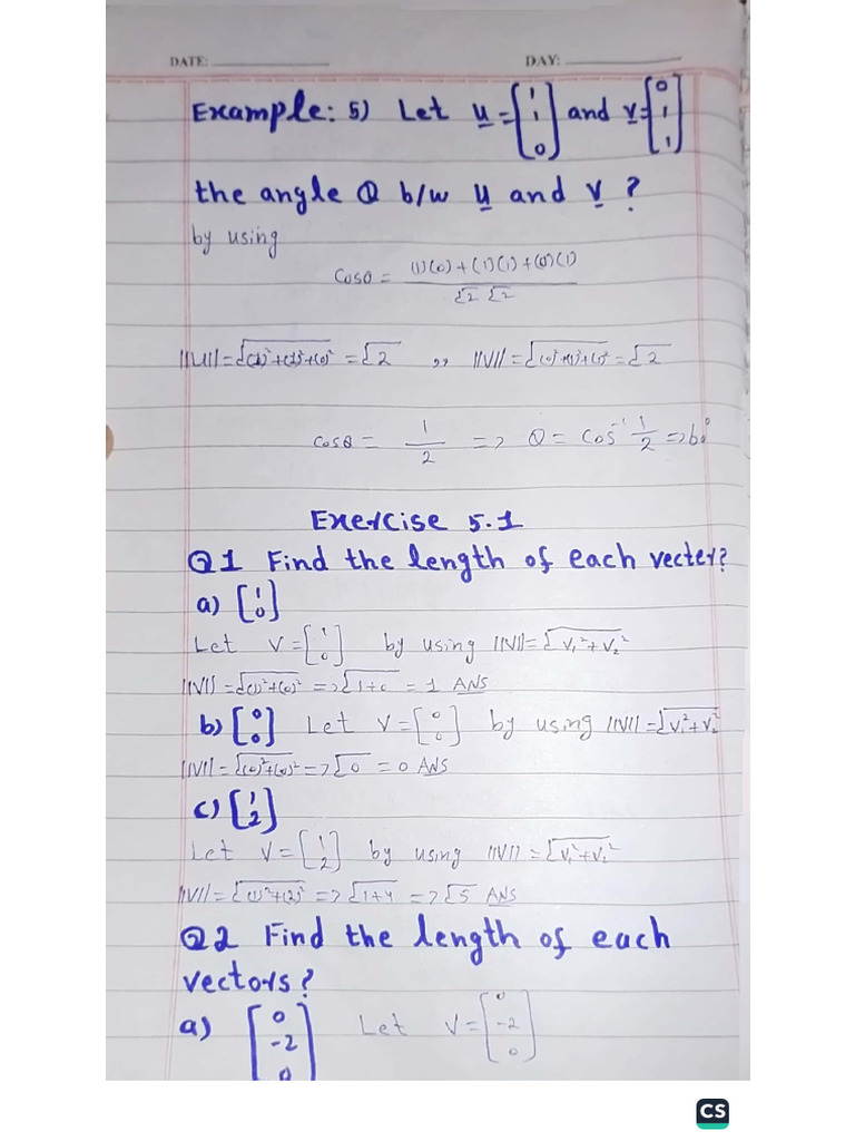 (Ali Gulfam) Exercise 5.1 Linear Algebra | PDF