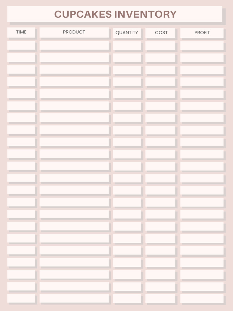 Pink Minimal Product Inventory Planner | PDF