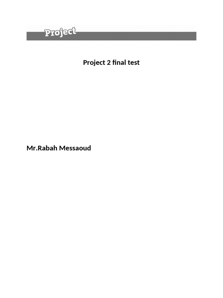 Project 2 Final Test | PDF