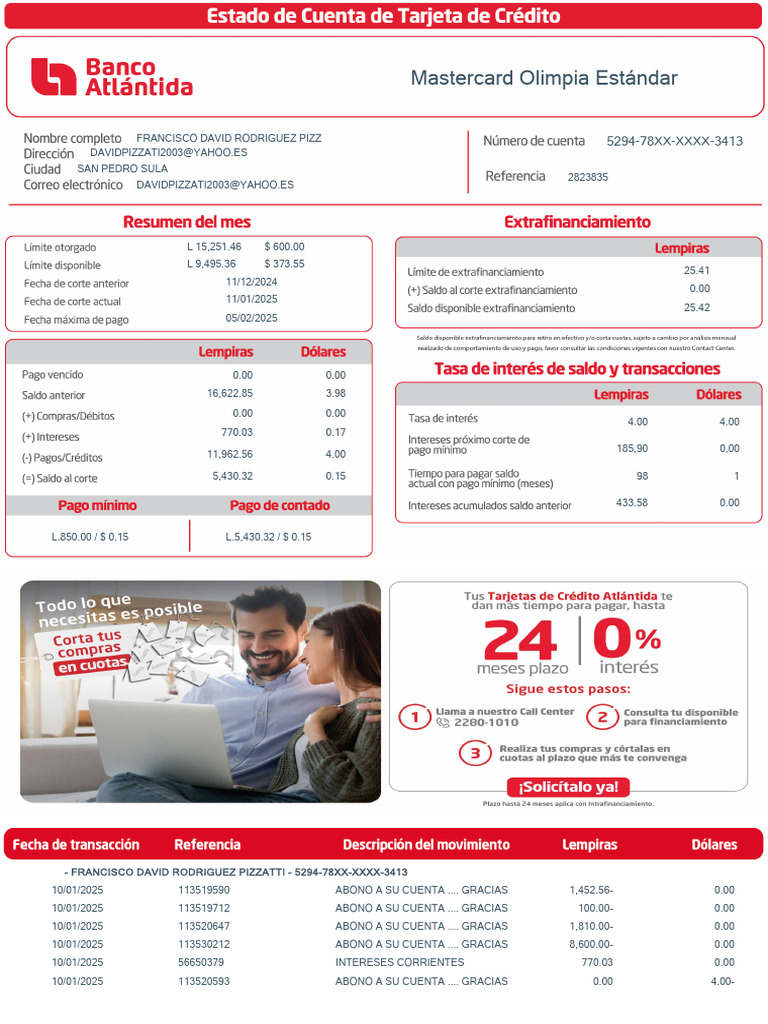 Resumen de Cuenta Mastercard | PDF