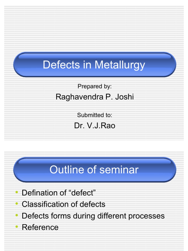 Defects in Metallurgy | PDF
