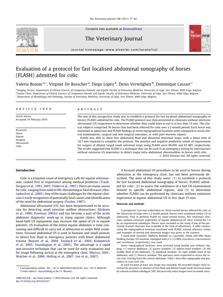 Evaluation of a protocol for fast localised abdominal sonography of ...