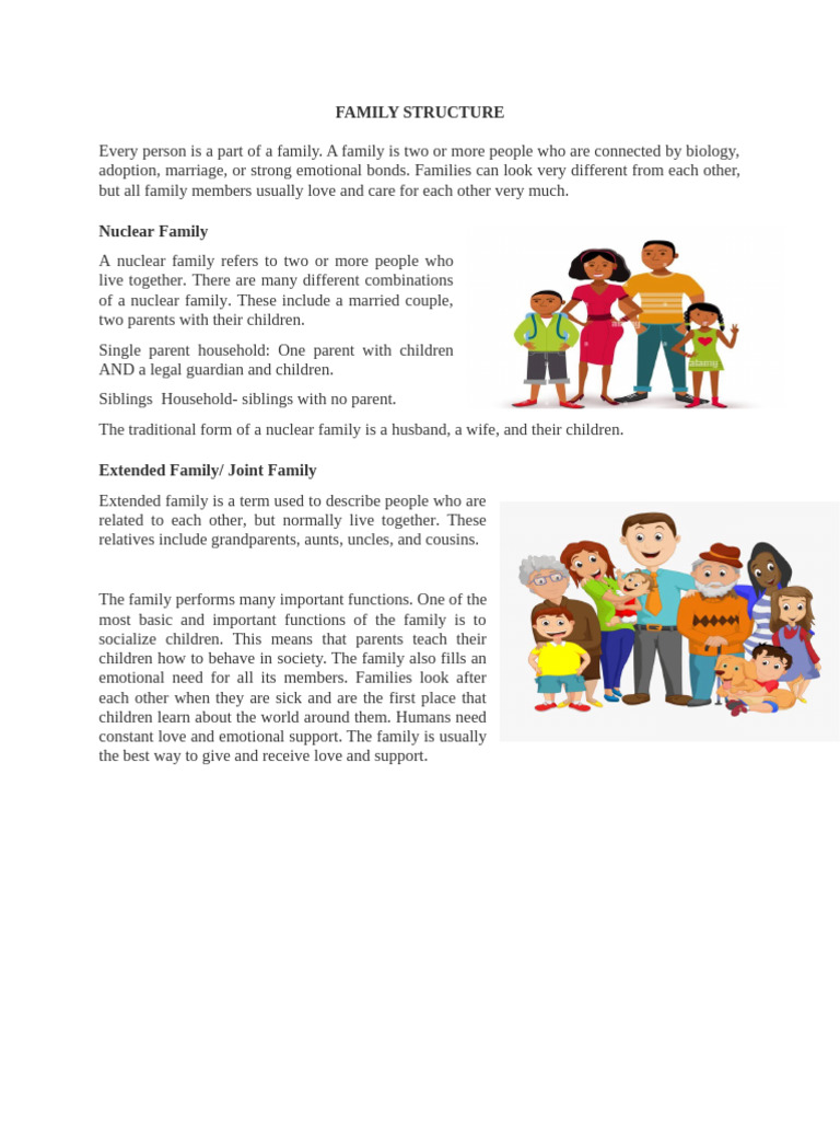 FAMILY STRUCTURE NOTES (Primary B) | PDF