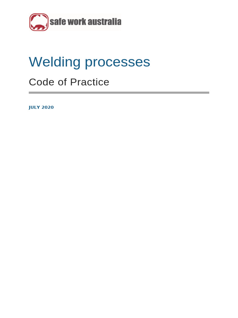 Model Code of Practice Welding Processes | PDF | Occupational Safety And Health | Welding