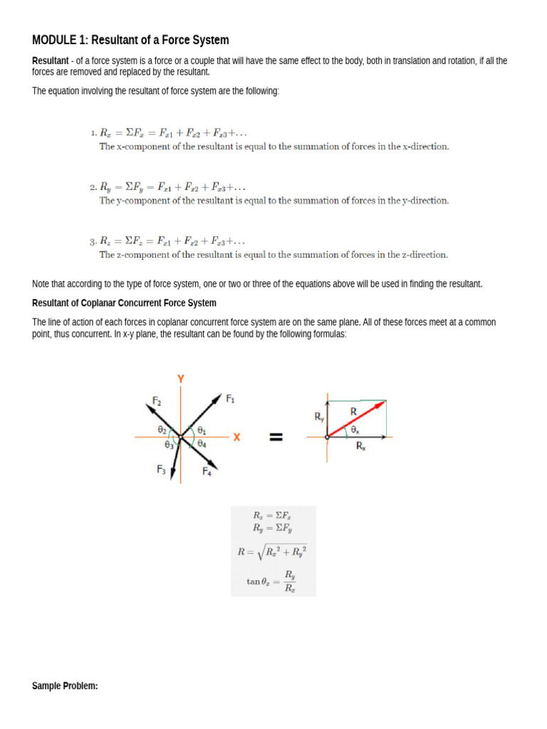 Resultant_of_a_Force_System | PDF