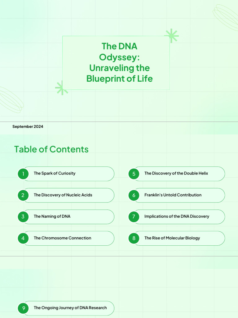 TheDNAOdysseyUnravelingtheBlueprintofLife b1SqVkjf | PDF | Nucleic ...