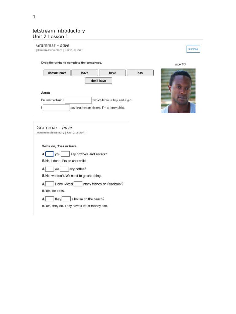 Jetstream Introductory Unit 2 | PDF