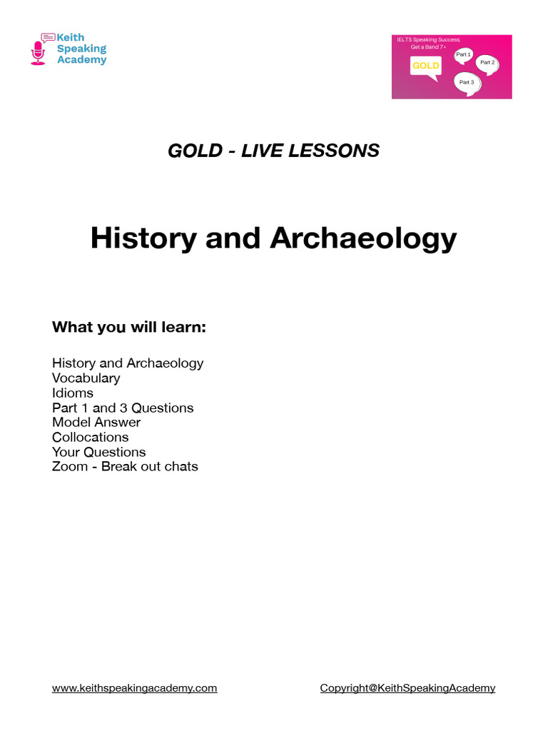 History and Archaeology - 8 September Lesson Notes 2022 | PDF ...