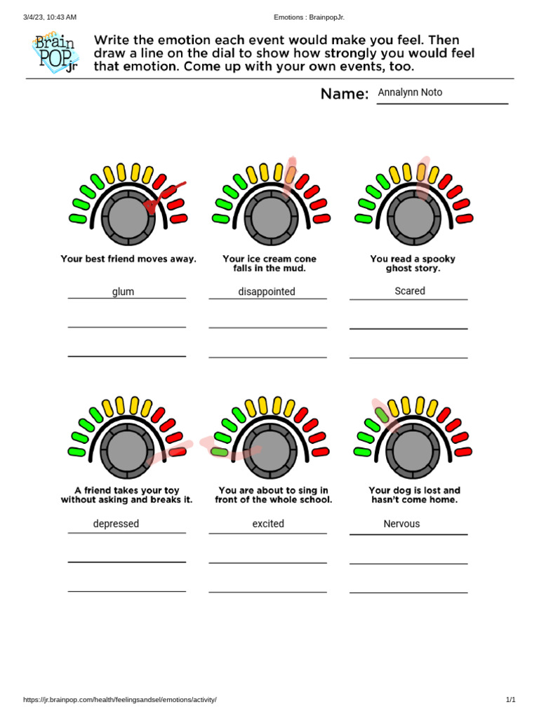 Understanding Emotions on Brainpop Jr. | PDF