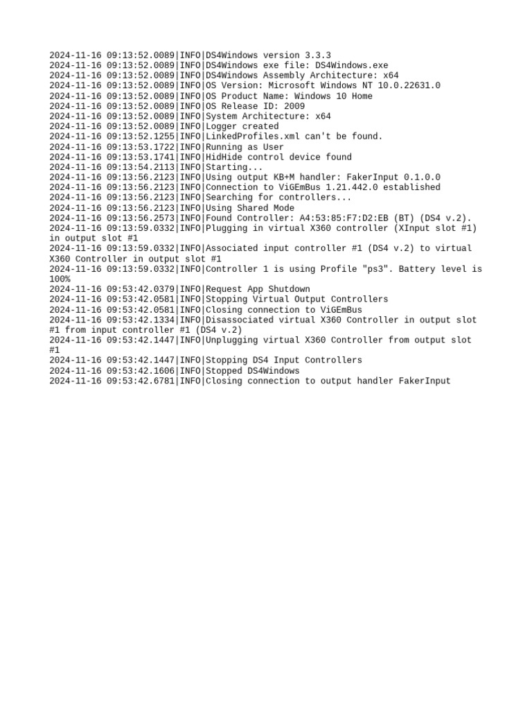 Ds4windows Log 20241116.1 | PDF