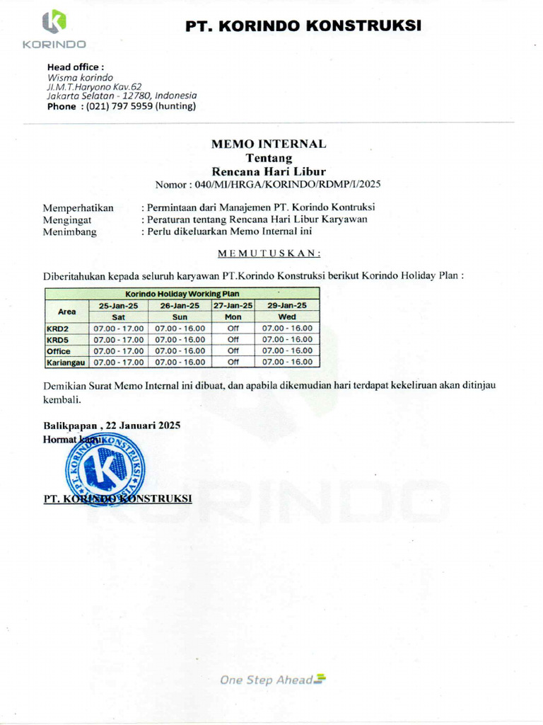 MEMO INTERNAL 040 | PDF