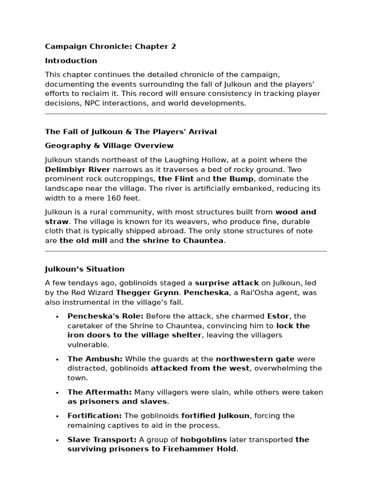 Campaign Chronicle Chapter 2 | PDF