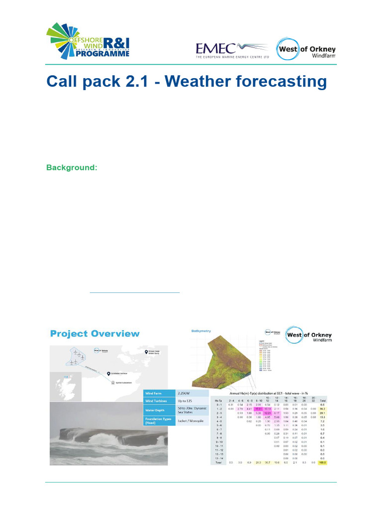 Offshore Wind Forecasting Call | PDF | Offshore Wind Power | Wind Farm