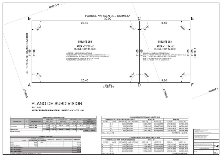 Plano Subdivisión Lote 28 Los Cipreses | PDF