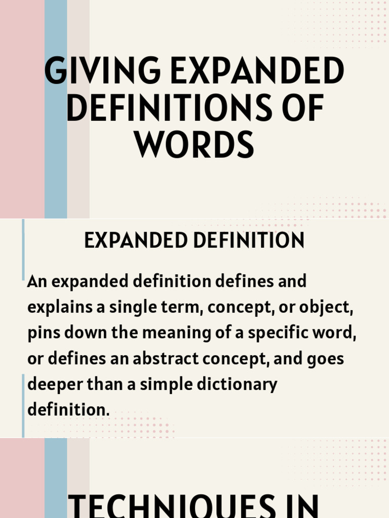 Expanded Definitions Techniques Explained | PDF | Arbitration | Lawsuit