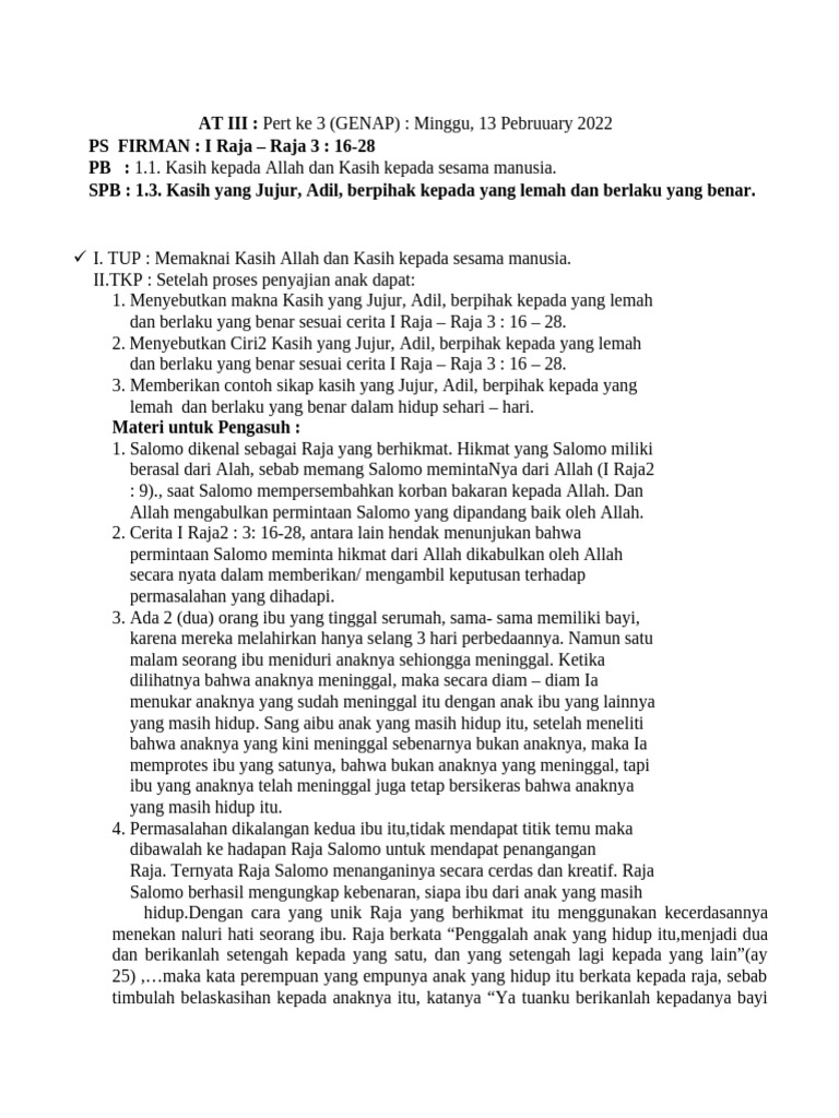 3 AT-3 GENAP 2024 WA BARU Matriks | PDF